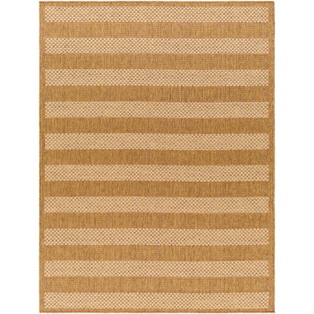 Livabliss Pismo Beach Camel Stripe 5 ft. x 7 ft. Indoor/Outdoor Area ...