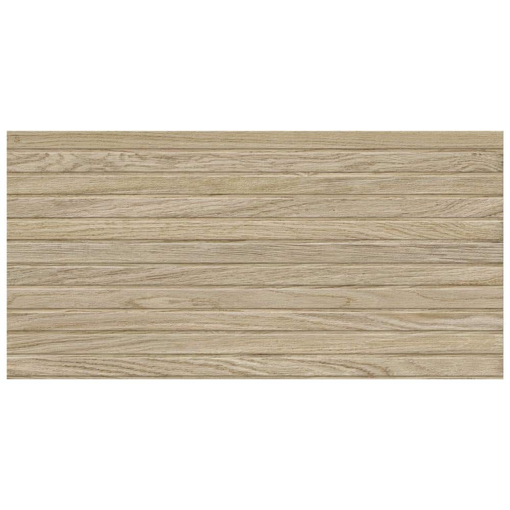 Merola Tile Woodstrip Roble 11-3/4 in. x 11-3/4 in. Ceramic Wall Take ...