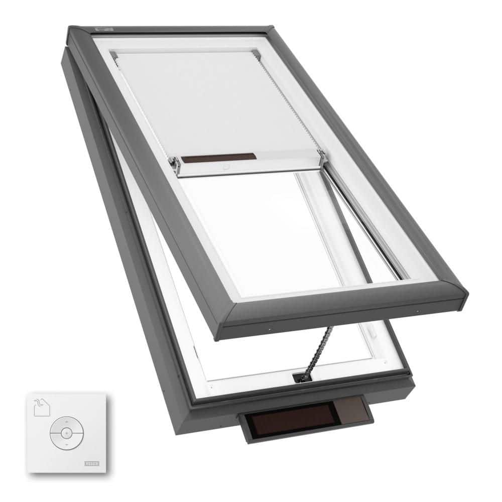 VELUX 22-1/2 in. x 46-1/2 in. Solar Powered Venting Curb Mount Skylight ...