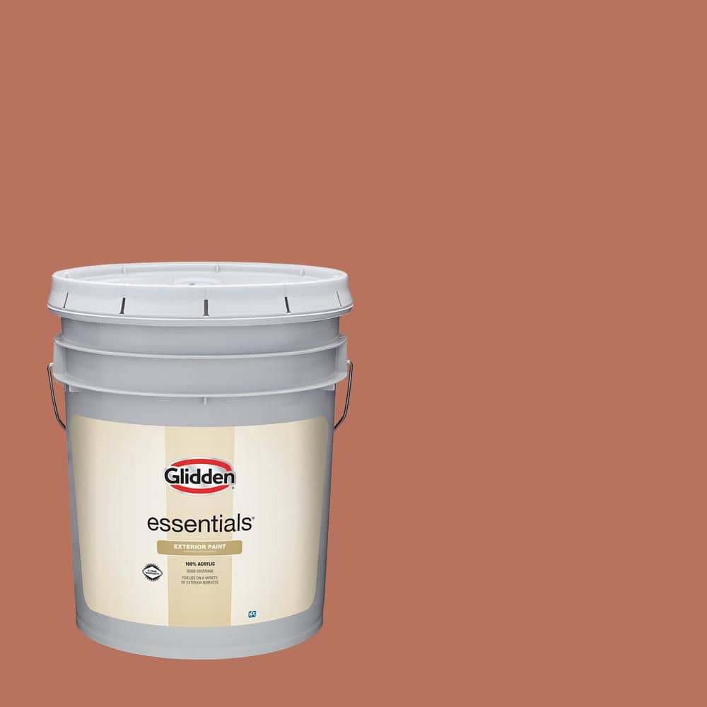 Glidden Essentials 5 gal. PPG1063-6 Crushed Cinnamon Satin Exterior ...