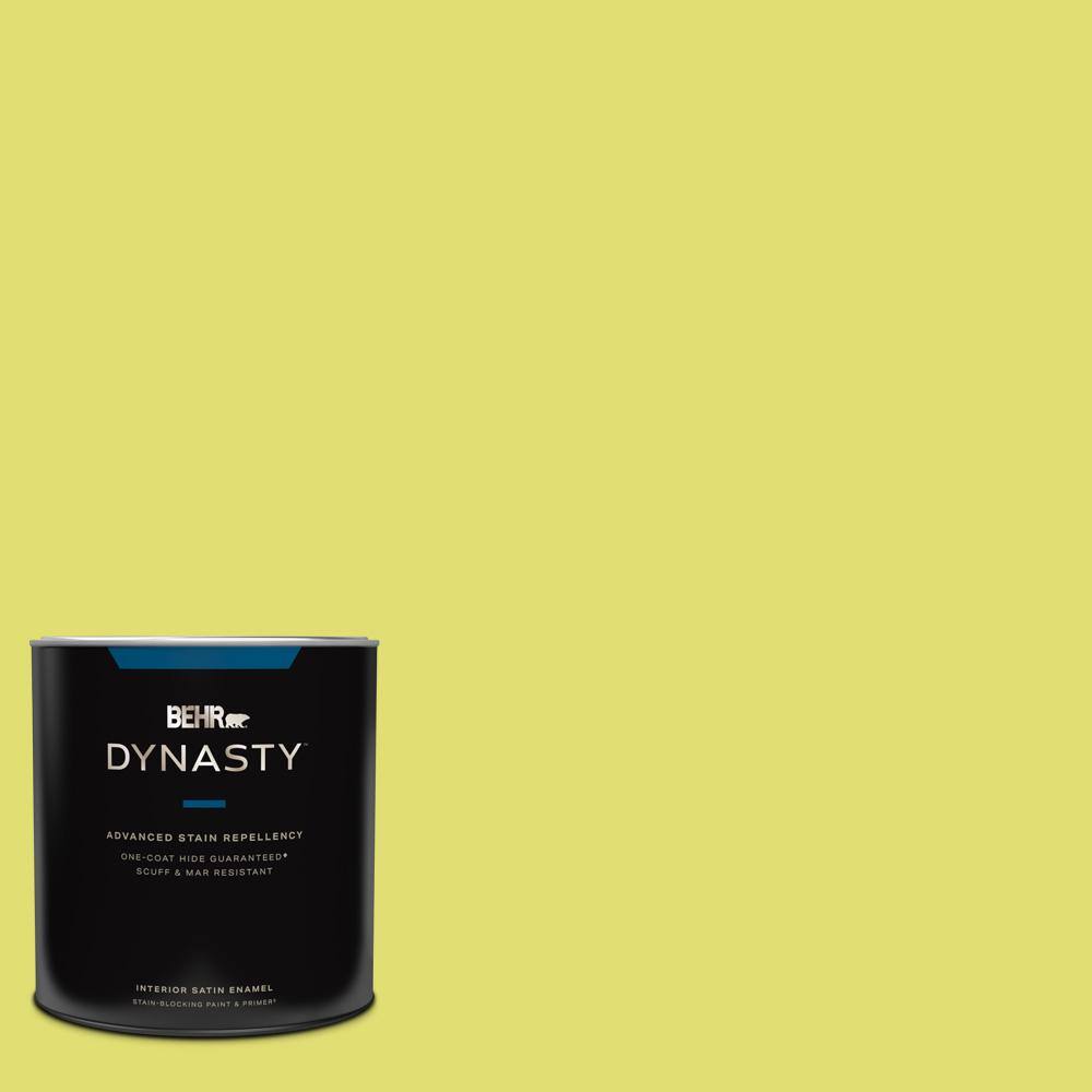 BEHR DYNASTY 1 qt. #400B-4 Citron Satin Enamel Interior Stain-Blocking ...