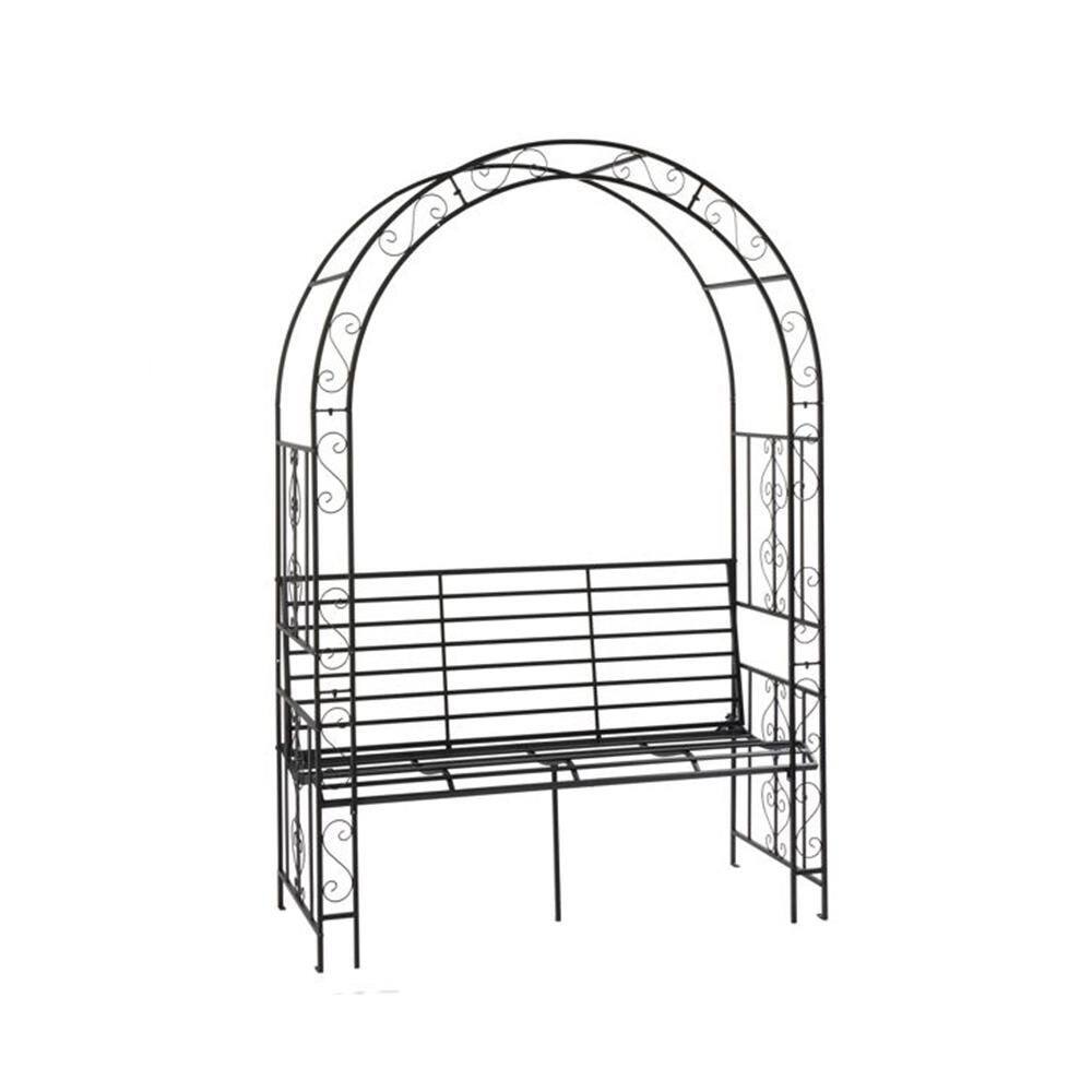 Jushua Arc Roof Double Layer With Chair Iron Arch Courtyard Black CT-ZY ...