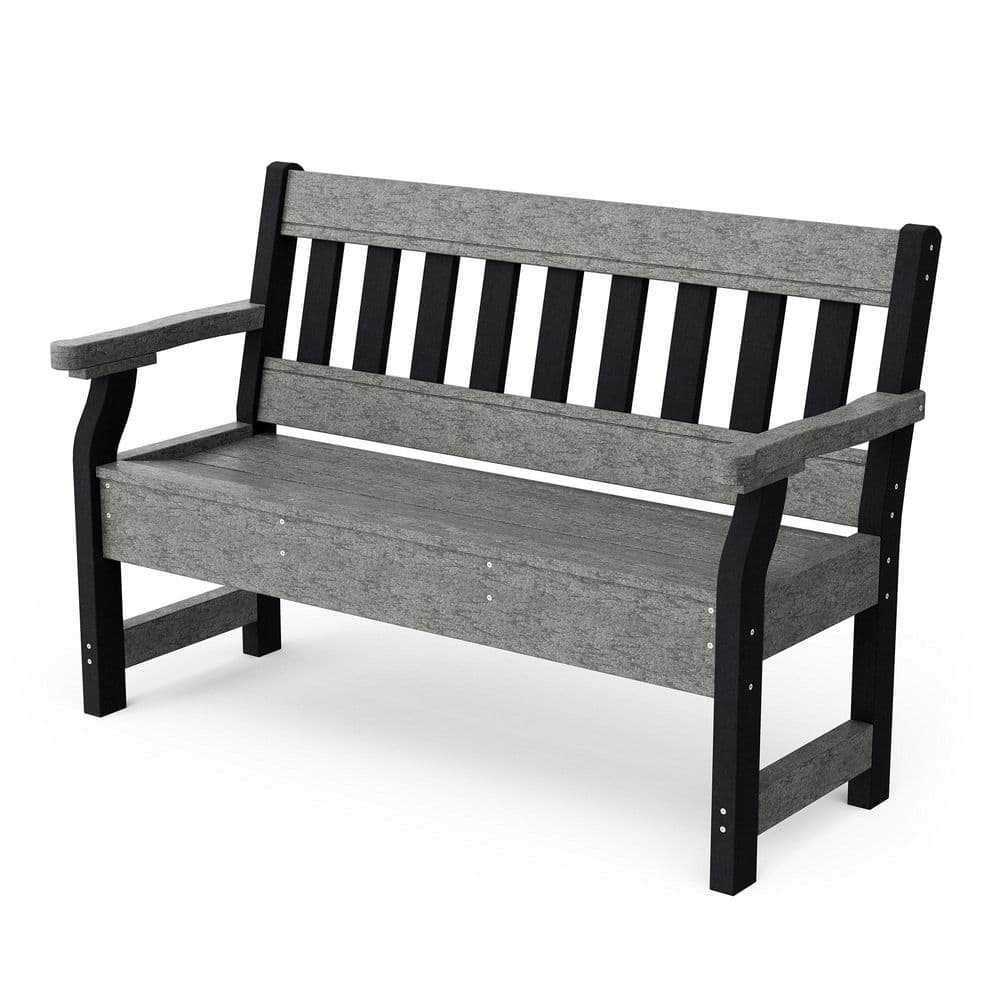 Wildridge Heritage Dark Gray and Black HDPE Plastic Outdoor Garden ...