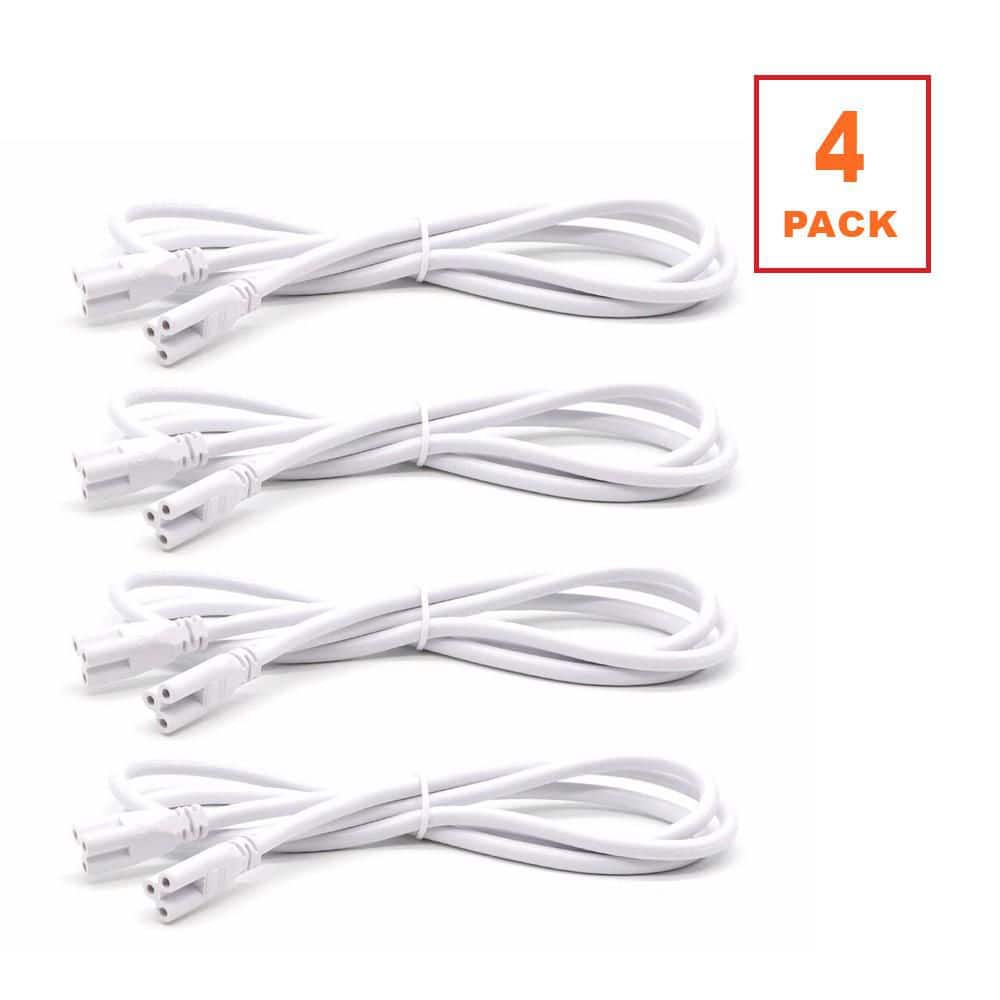 4ft 2.5-Watt T5 T8 LED Tube Light Fixture White Linkable Cords for Shop ...