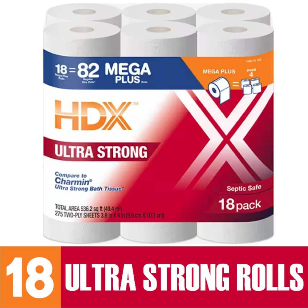 HDX Ultra-Strong Toilet Paper Rolls (18 Mega Plus Rolls) – BrickSeek