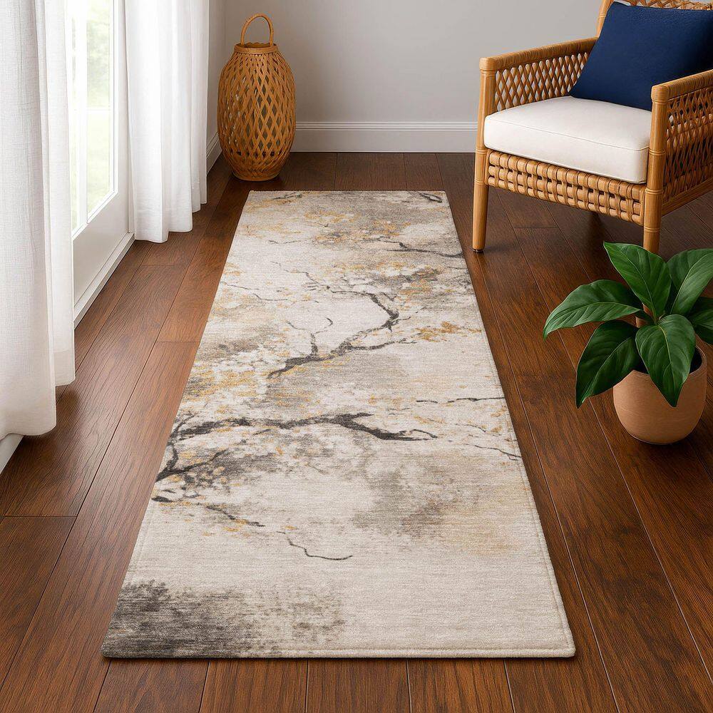 Addison Rugs Mayfield Premium Machine Washable Abstract AMF1804 Putty 2 ...