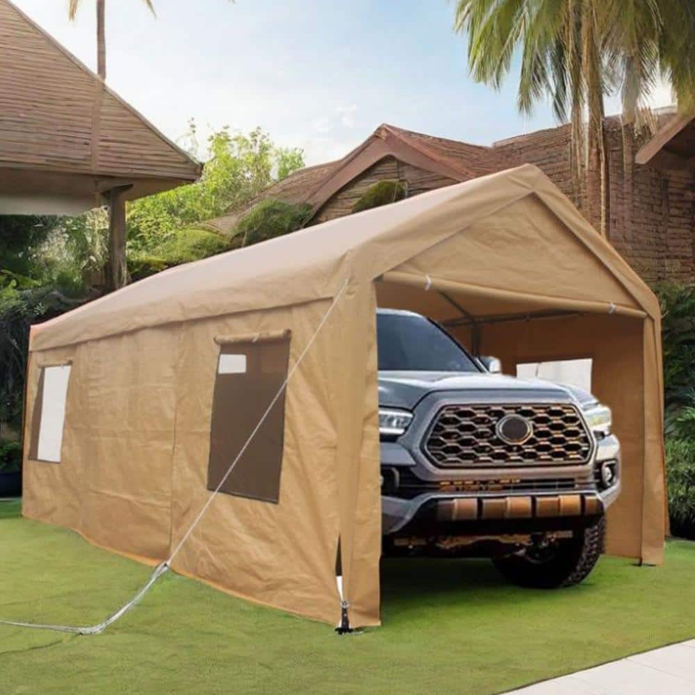 ToolCat 10 ft. x 20 ft. Heavy-Duty Outdoor Car Canopy Carport Portable ...
