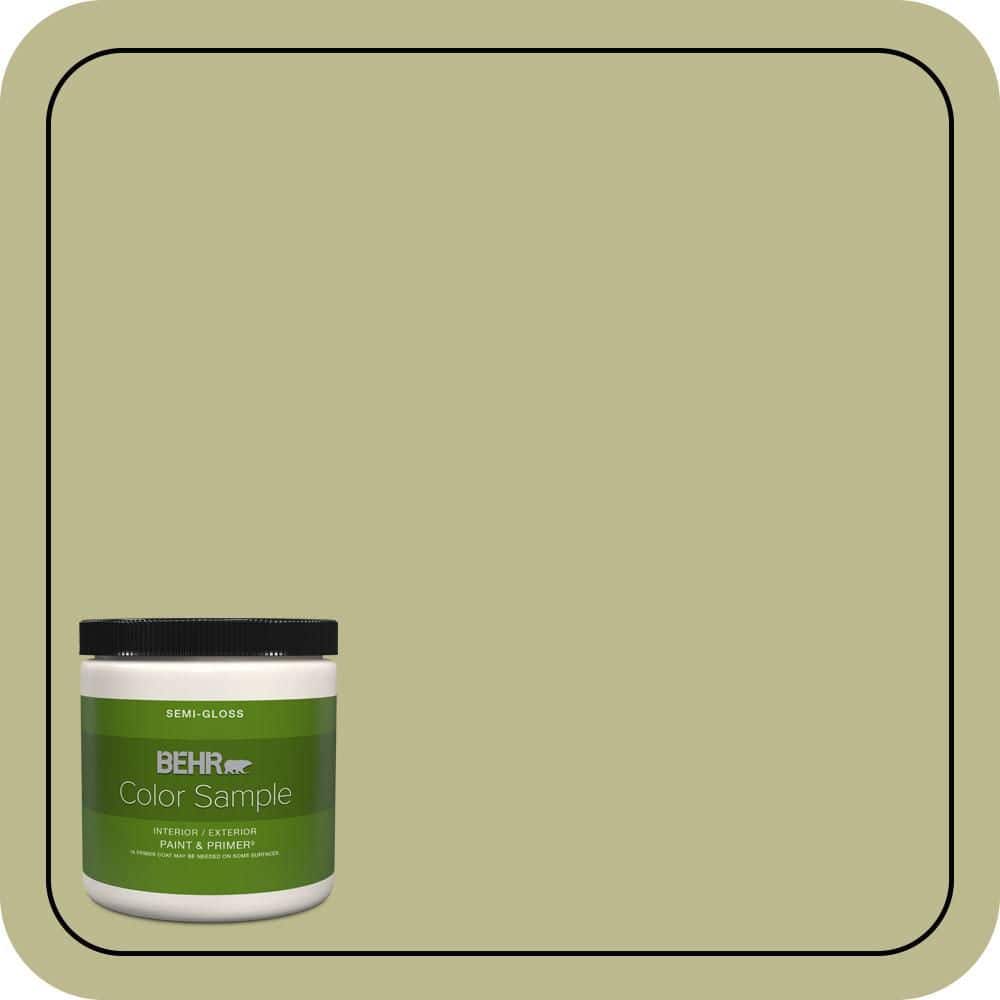 BEHR PREMIUM PLUS 8 oz. #S340-4 Back To Nature Semi-Gloss Interior ...