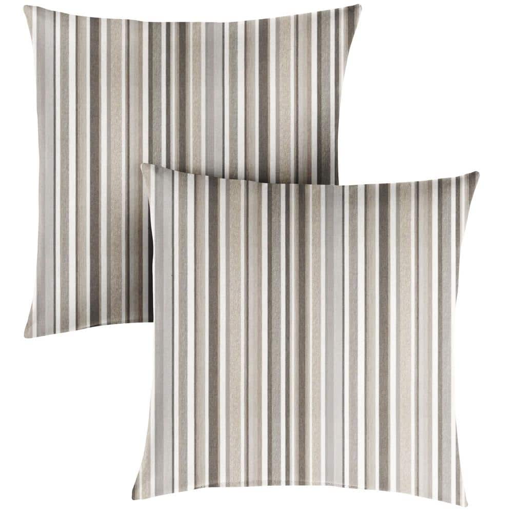 SORRA HOME Sunbrella Highlight Linen Square Indoor/Outdoor Throw Pillow ...