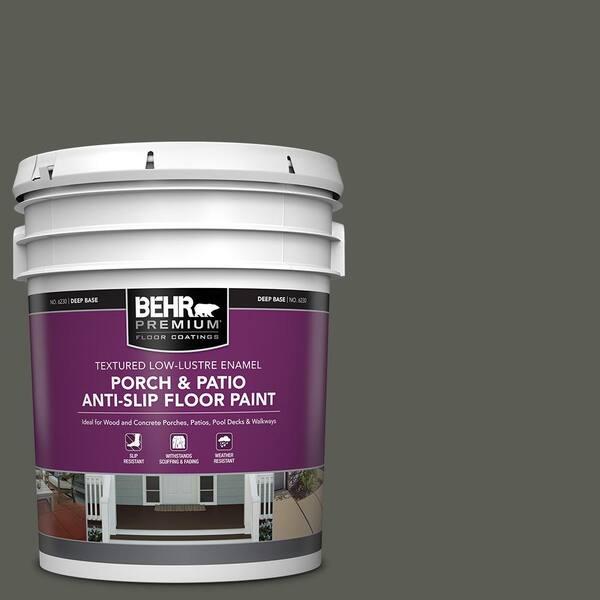 BEHR PREMIUM 5 gal. #N380-7 Black Bamboo Textured Low-Lustre Enamel ...