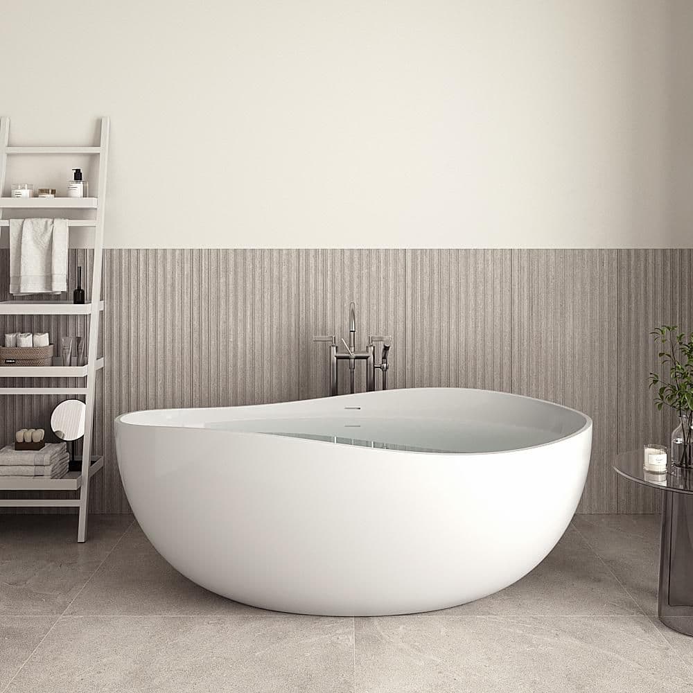 Streamline 63 in. x 31 in. NS7100CH Stone Resin Freestanding Soaking ...