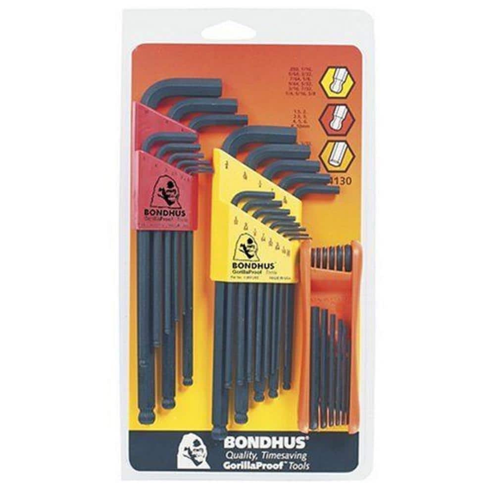 Bondhus Standard and Metric Ball End L-Wrench Sets and Hex Fold Up Tool ...