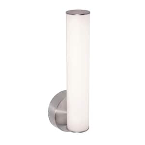 KICHLER Joelson 5 in. 1-Light Brushed Nickel Transitional Bathroom Wall ...