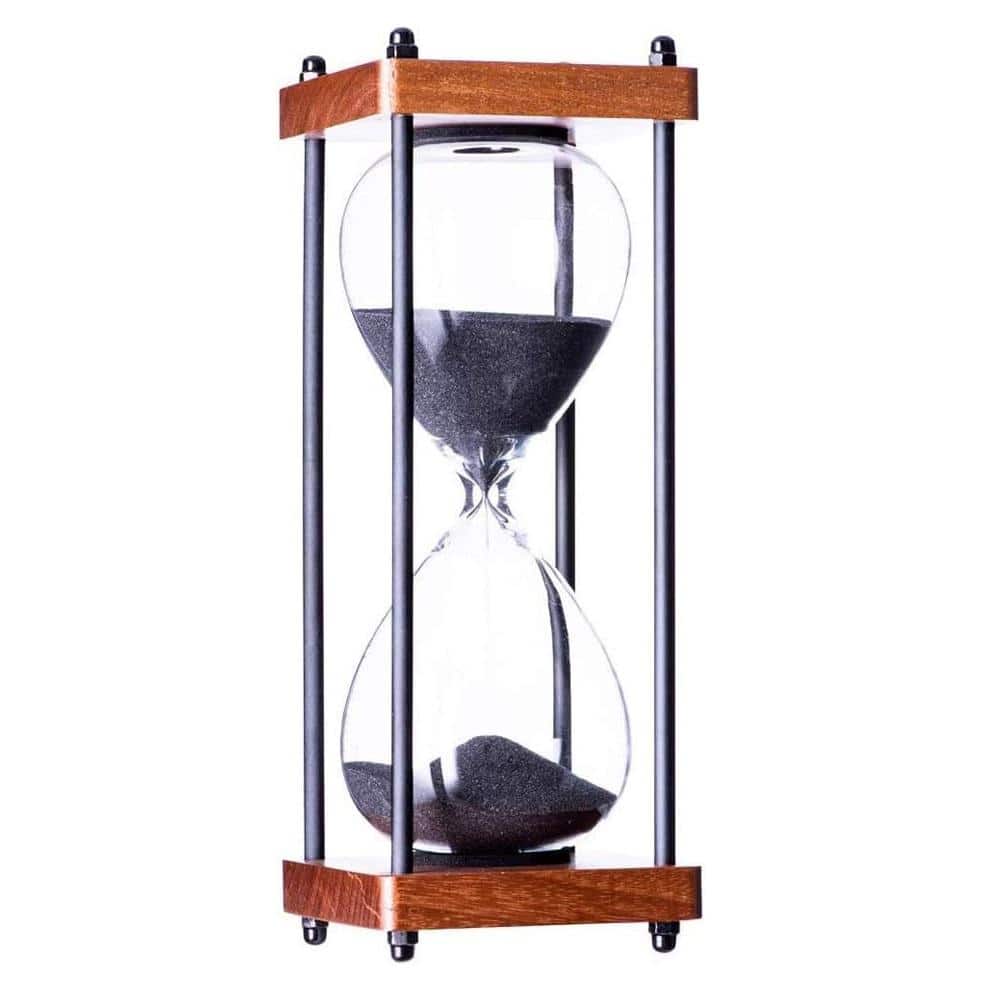 Afoxsos Wooden Black Sand Large Hourglass 60 Minutes Timer for Home ...