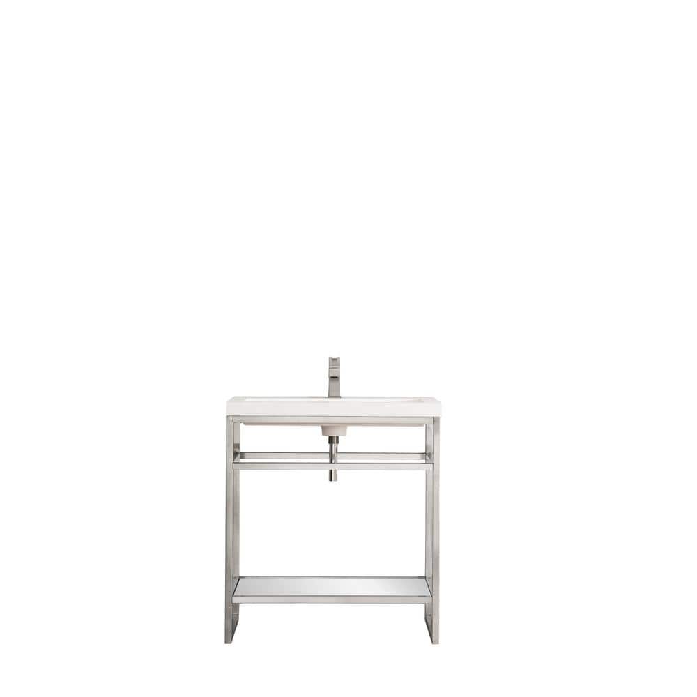James Martin Vanities Boston 31.5 in. W Stainless Steel Console Sink ...
