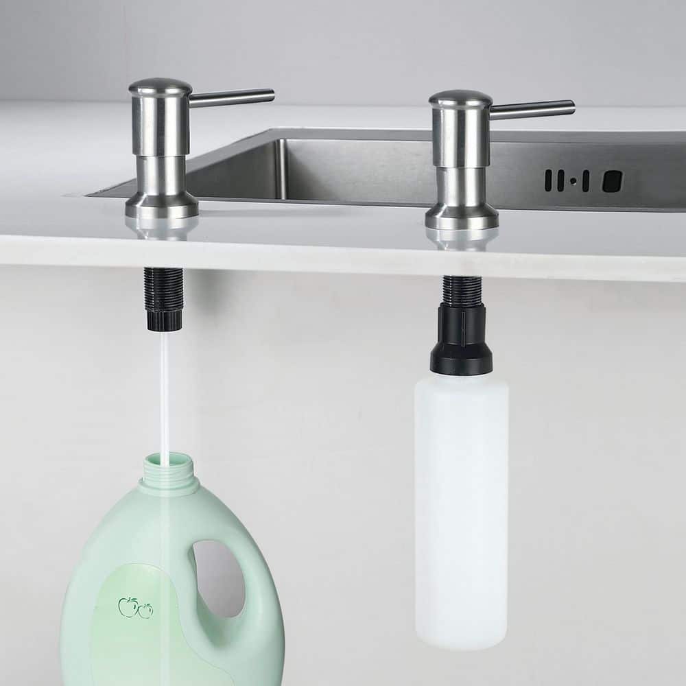ATKING Sink Mount Soap Dispenser with Stainless Steel Brushed Nickel ...