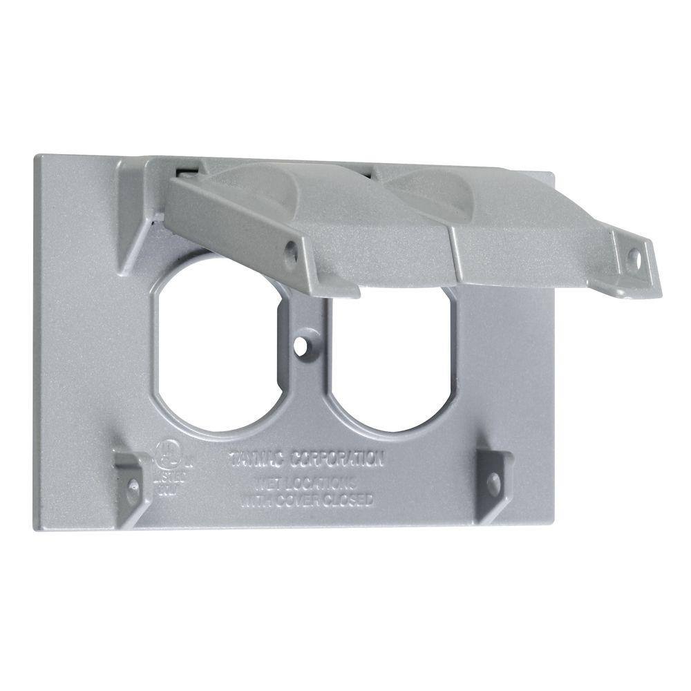 BELL 1-Gang Horizontal Duplex Receptacle Cover - Gray CH100S - The Home ...