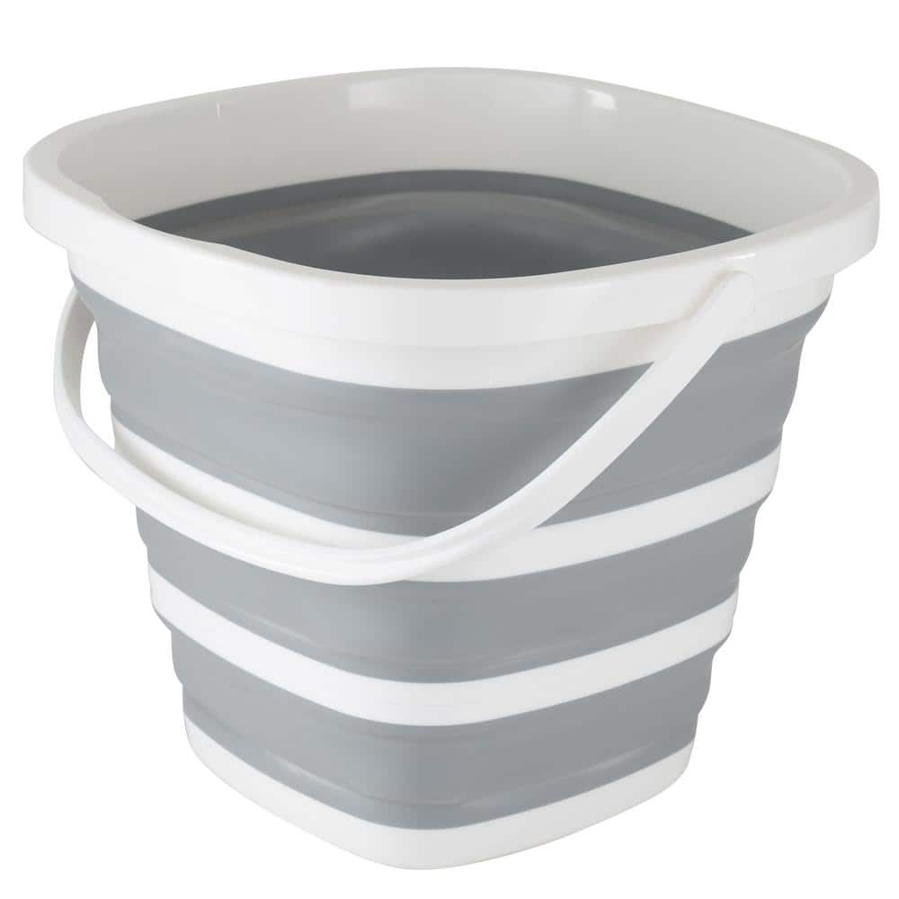 SIMPLIFY 10L Collapsible Square in White/Grey Bucket 27063-SQUARE - The ...