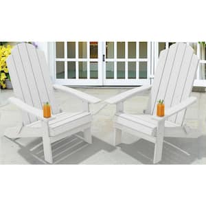 Mximu Navy Plastic Outdoor Weather-Resistant Folding Adirondack Chair ...