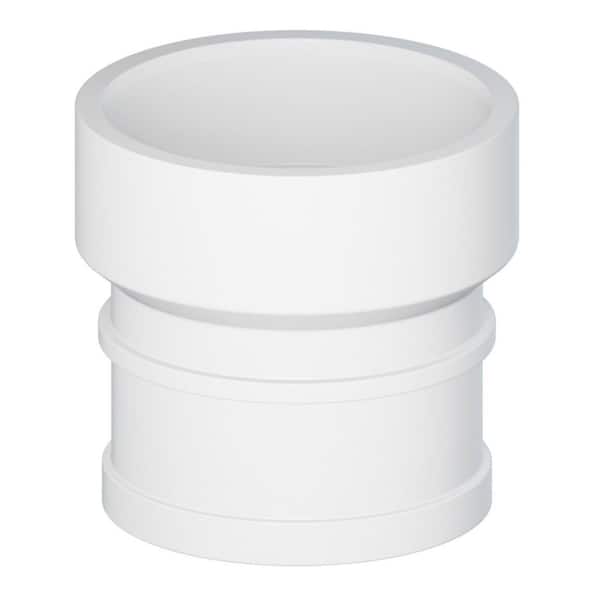 PLUMBFLEX 2 in. White Rigid PVC DWV Hub Adapter, 0.21 ft. Long, Cast ...