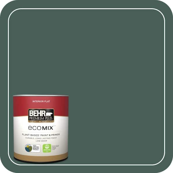 BEHR PREMIUM PLUS 1 qt. #M440-7 Rainforest Flat EcoMix Plant-Based ...