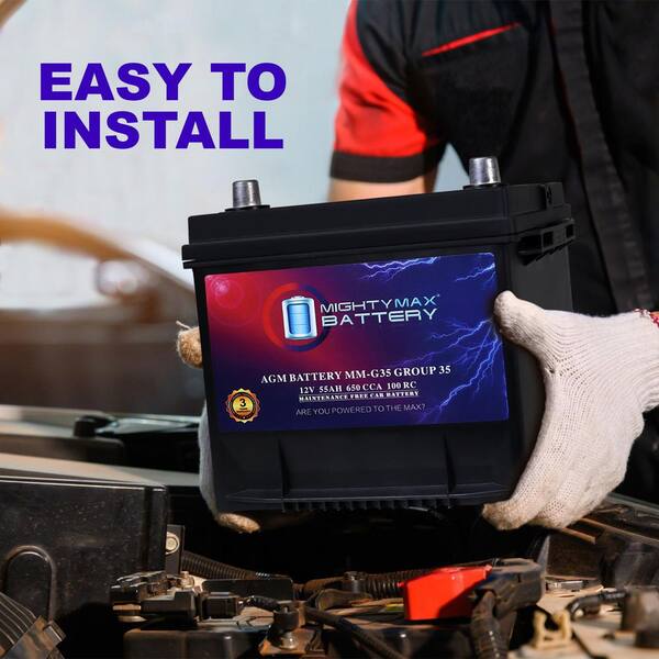 MIGHTY MAX BATTERY MM-G35 Start and Stop Car BCI Group Size 35 12-Volt ...
