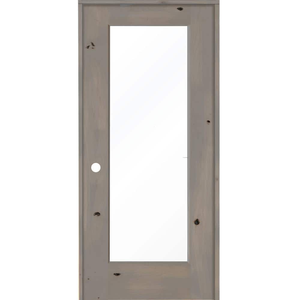 Krosswood Doors 32 in. x 80 in. Rustic Knotty Alder Right-Hand Full ...