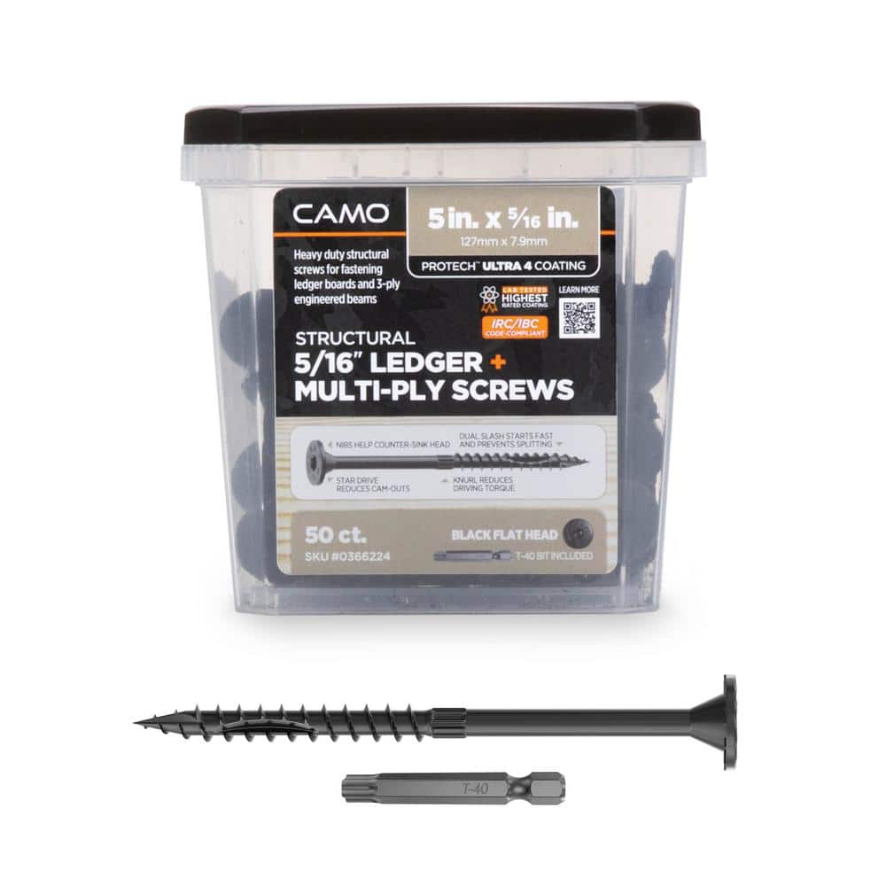 Reviews for CAMO 5/16 in. x 5 in. Star Drive Flat Head Multi-Purpose ...