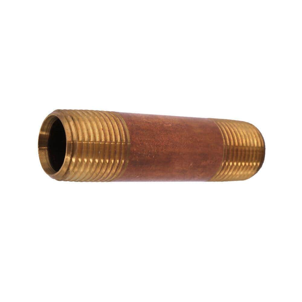 Anderson Metals 3/4 in. x 3 in. Red Brass Nipple 860481 - The Home Depot