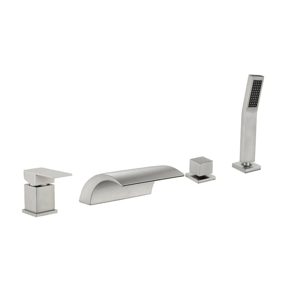 AIMADI Single-Handle Waterfall Deck-Mount Roman Tub Faucet with ...