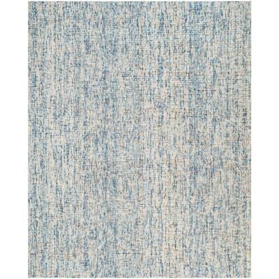 SAFAVIEH Abstract Dark Blue/Rust 6 ft. x 6 ft. Square Solid Area Rug ...