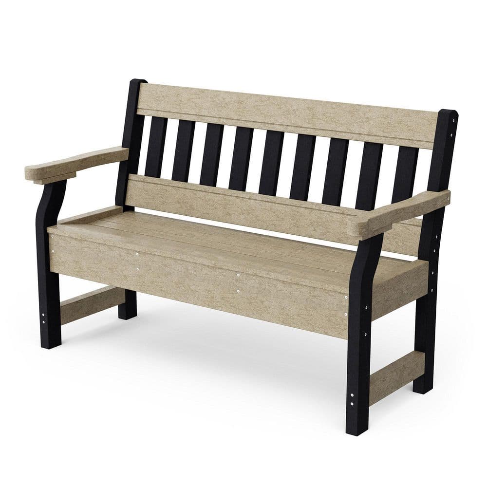 Wildridge Heritage Weathered Wood and Black HDPE Plastic Outdoor Garden ...