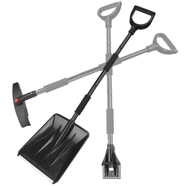 Amamoi 45.7 in. Metal Handle PP and Plastic Blade Snow Shovel 3-in-1 ...