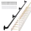 SEEUTEK 120 in. H x 2.7 in. x W 10 ft. Black Pipe Stair Handrail for ...