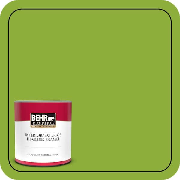 BEHR PREMIUM PLUS 1 qt. #420B-6 New Green Hi-Gloss Enamel Interior ...