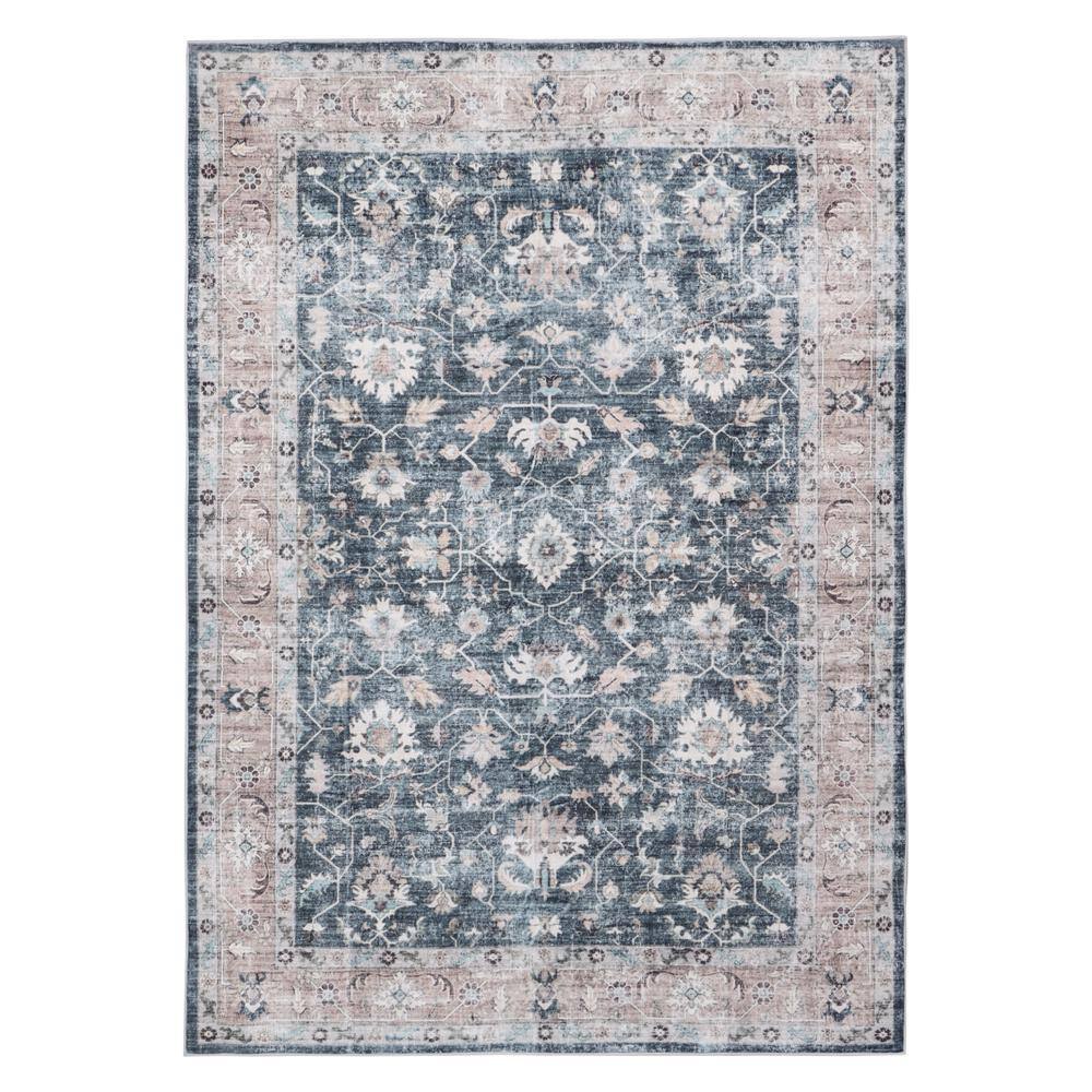 Delara Machine Washable Midnight Garden 3 ft. x 5 ft. Paisley Kitchen ...