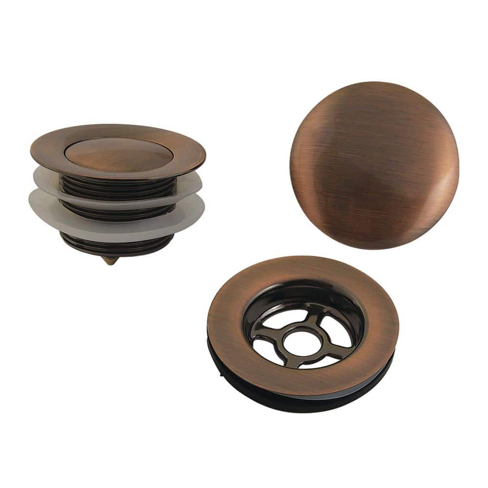Kingston Brass Trimscape 2-11/16 in. Brass Tub Drain in Antique Copper ...