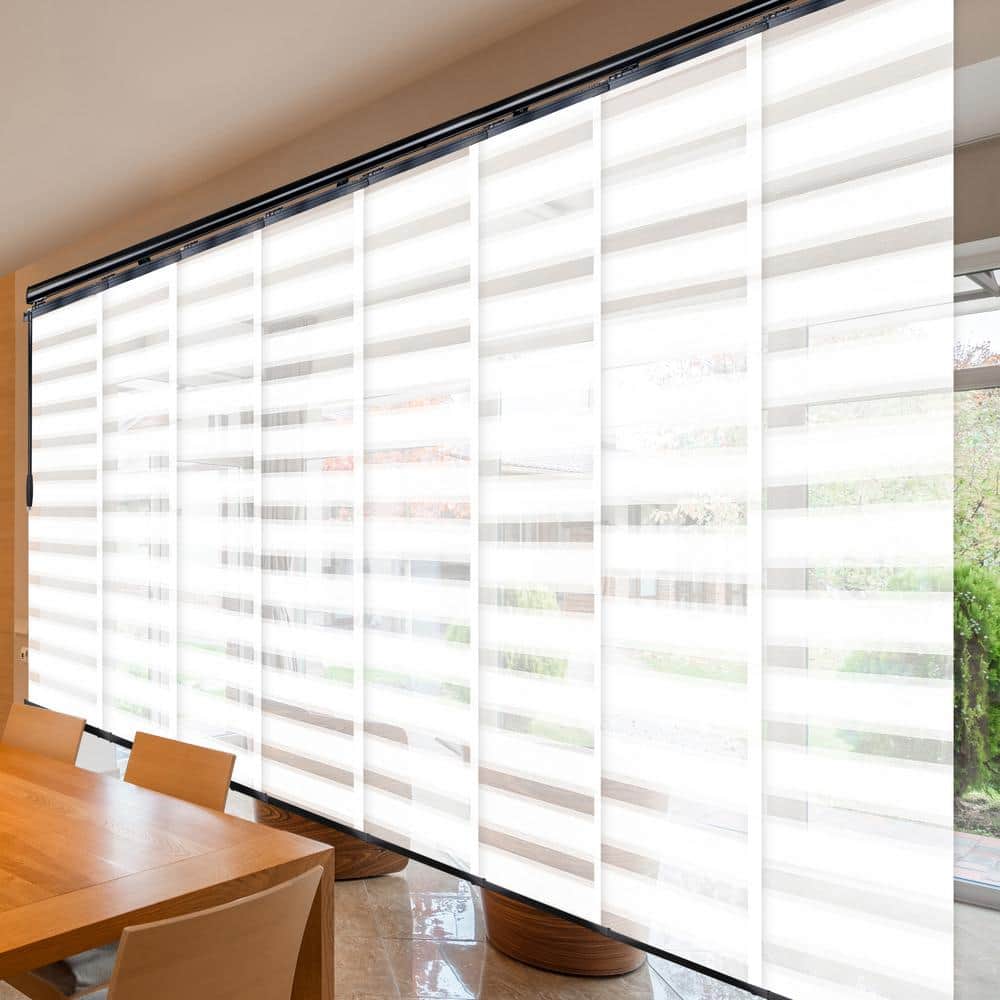 EMOH Spotlight 130 in. to 175 in. W x 94 in. L Adjustable 8-Panel Black ...