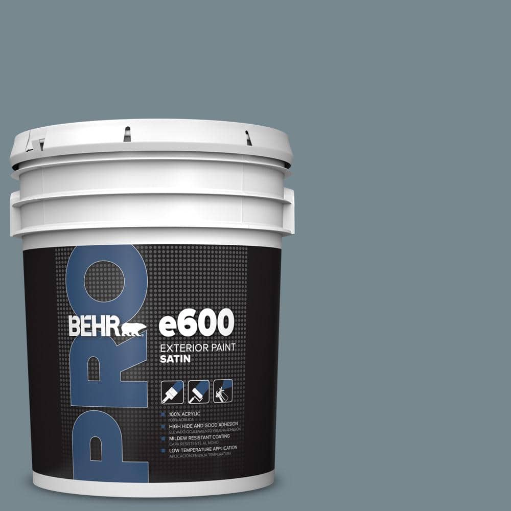 BEHR PRO 5 gal. #N470-5 Norwegian Blue Satin Exterior Paint PR64305 ...