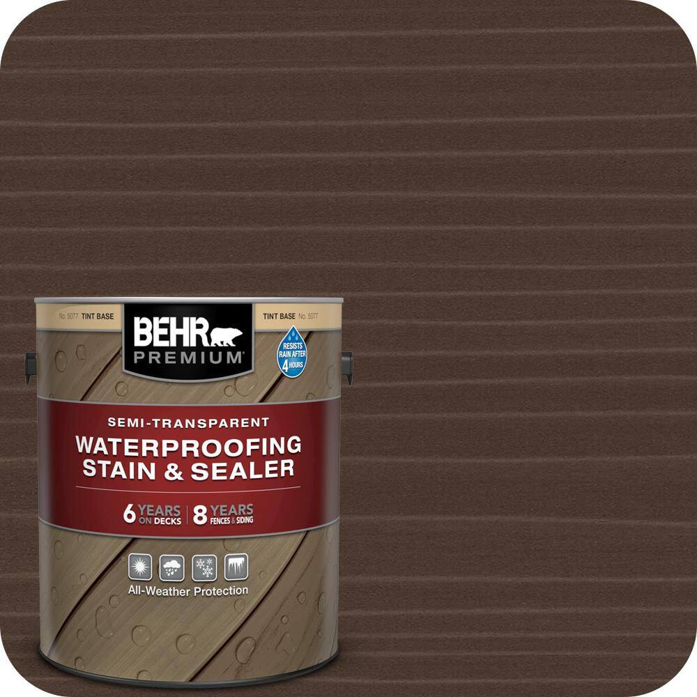 BEHR PREMIUM 1 gal. #ST-201 English Brown Semi-Transparent ...