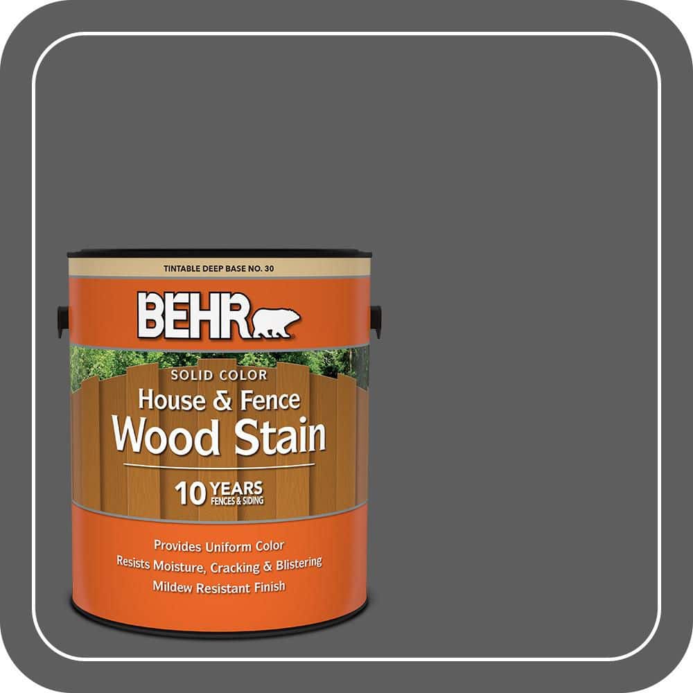 BEHR 1 gal. #N520-6 Asphalt Gray Solid Color House and Fence Exterior ...