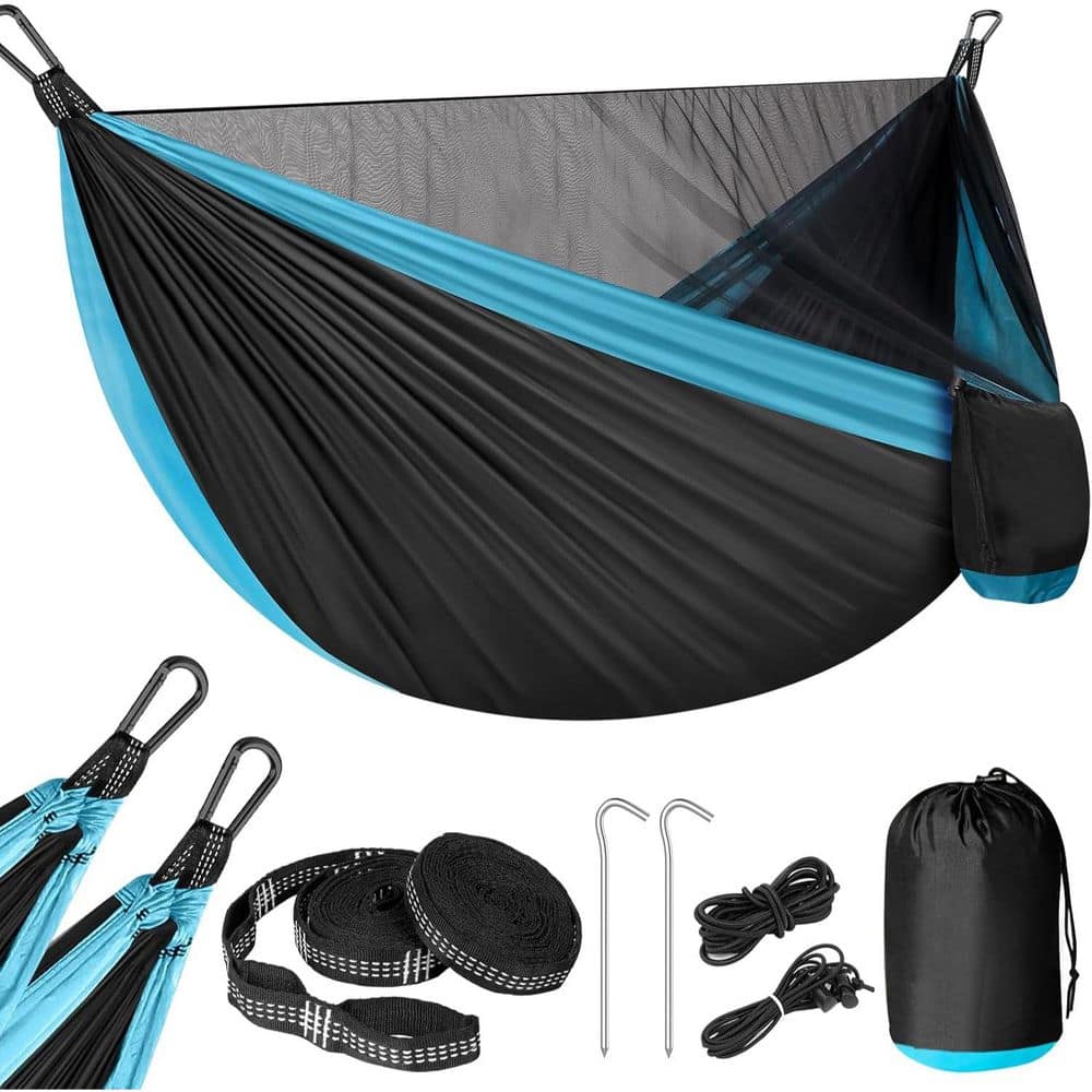 SenQWFa 9.5 ft. Portable Hammock with Mosquito Net, 2 Tree Straps for ...