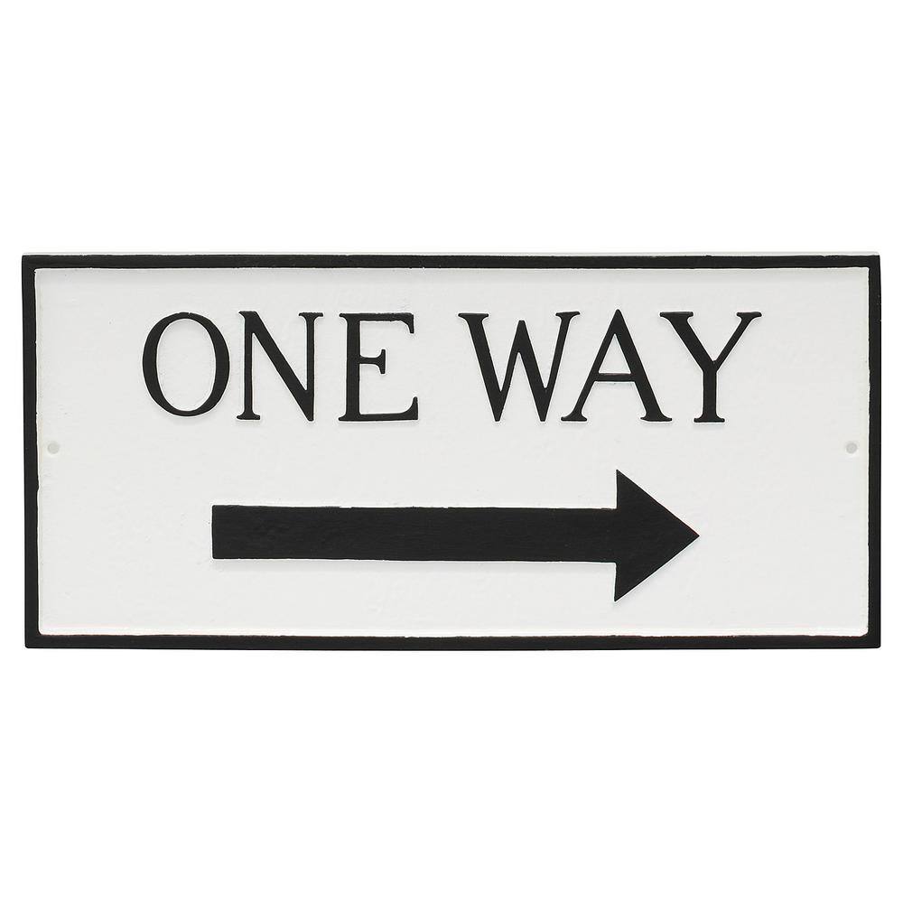 Montague Metal Products 10.25 in. x 21 in. Large Rectangle Right One Way Statement Plaque Sign ...