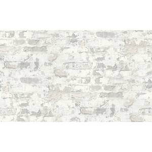 Bricks and More Collection White Contemporary Brick Matte Finish Vinyl ...