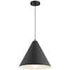 Access Lighting Ford 10 -Watt 1-Light Matte Black Cone Pendant Light ...
