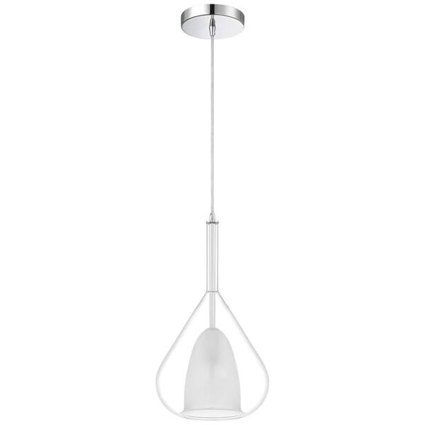 Access Lighting Ray 60-Watt 1-Light Chrome Shaded Pendant Light 63088-CH/CFR - The Home Depot