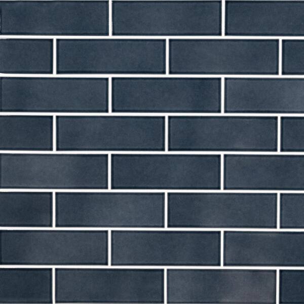 MSI Take Home Tile Sample-Bay Blue 4 in. x 4 in. Glossy Ceramic Subway ...