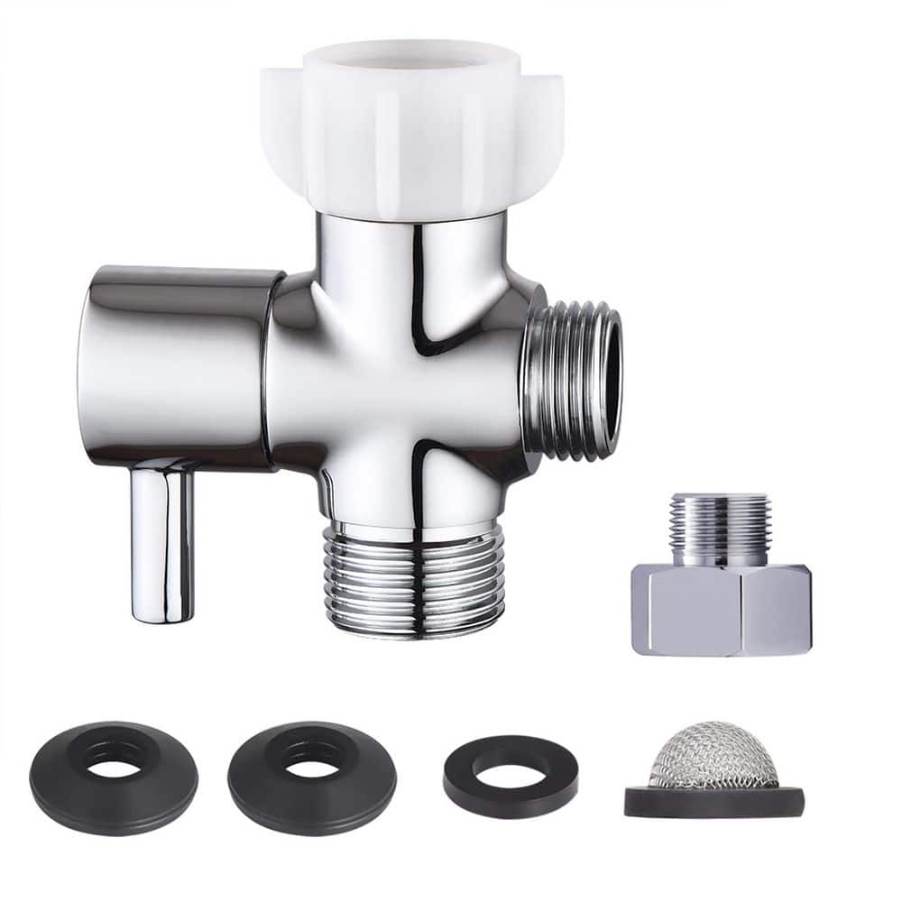 Wudkey Brass T Adapter Bidet Attachment with Shut Off Valve for Easy ...