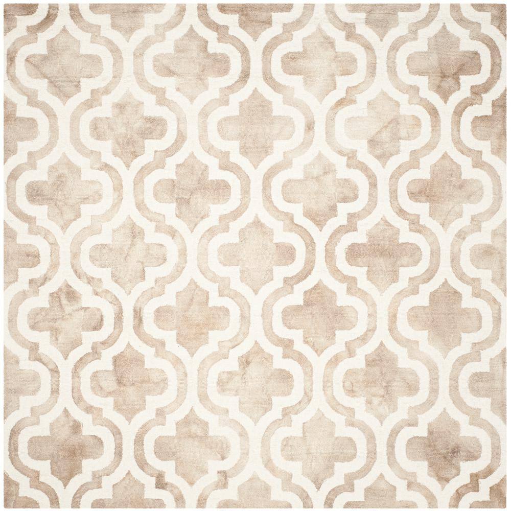 SAFAVIEH Dip Dye Beige/Ivory 7 ft. x 7 ft. Square Latticework Trellis ...