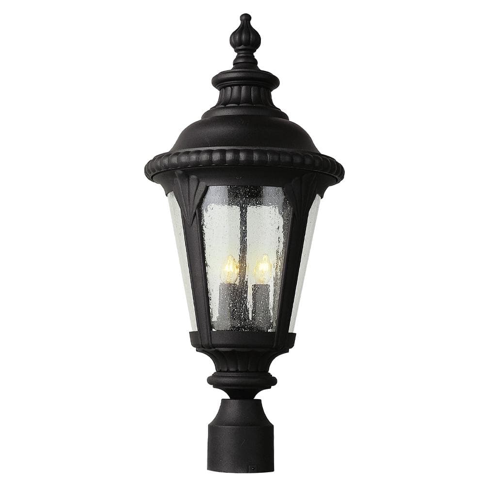 Bel Air Lighting Commons 3-Light Black Outdoor Lamp Post Light Fixture ...